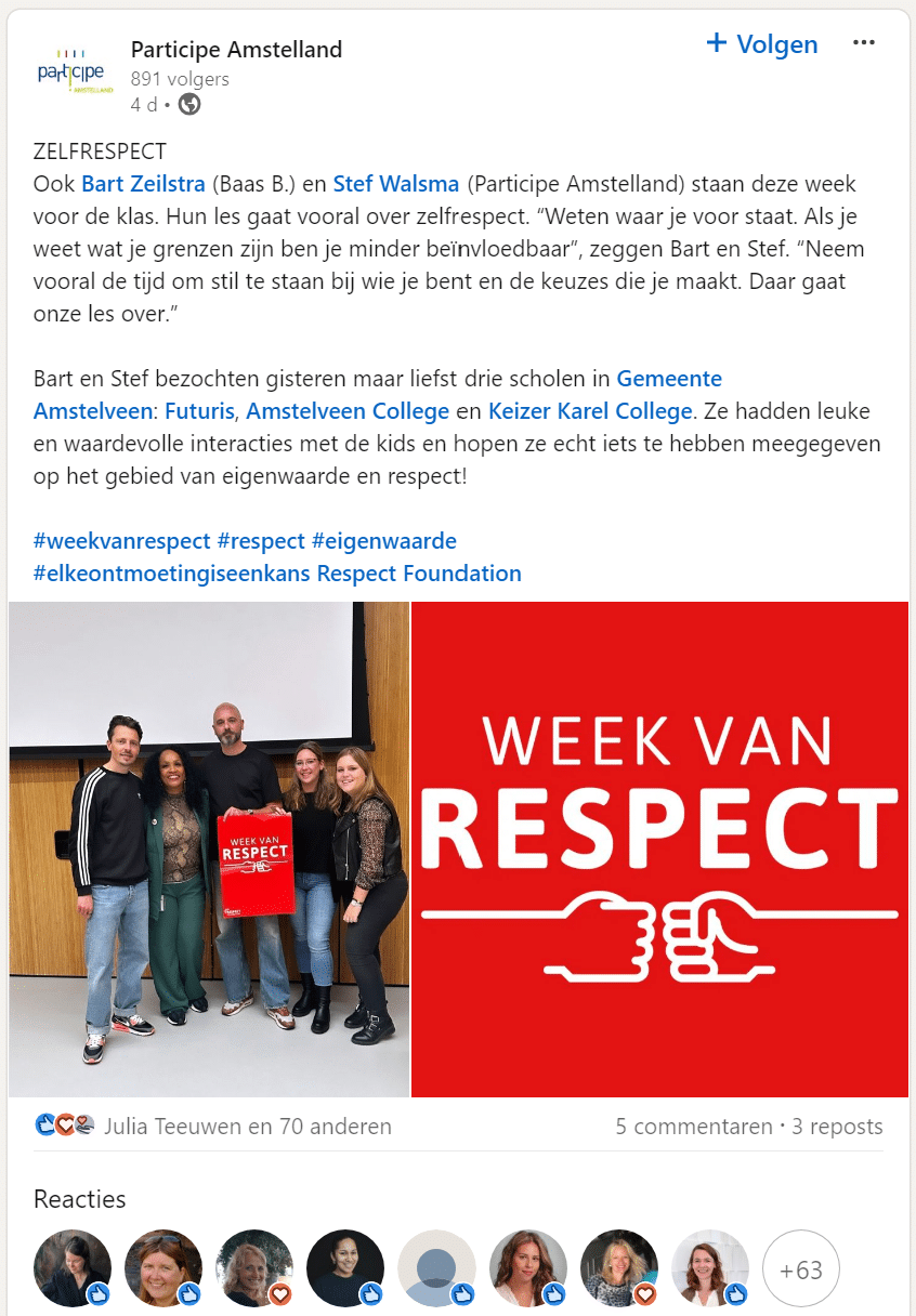 Week van Respect - 11 t/m 17 november 2024